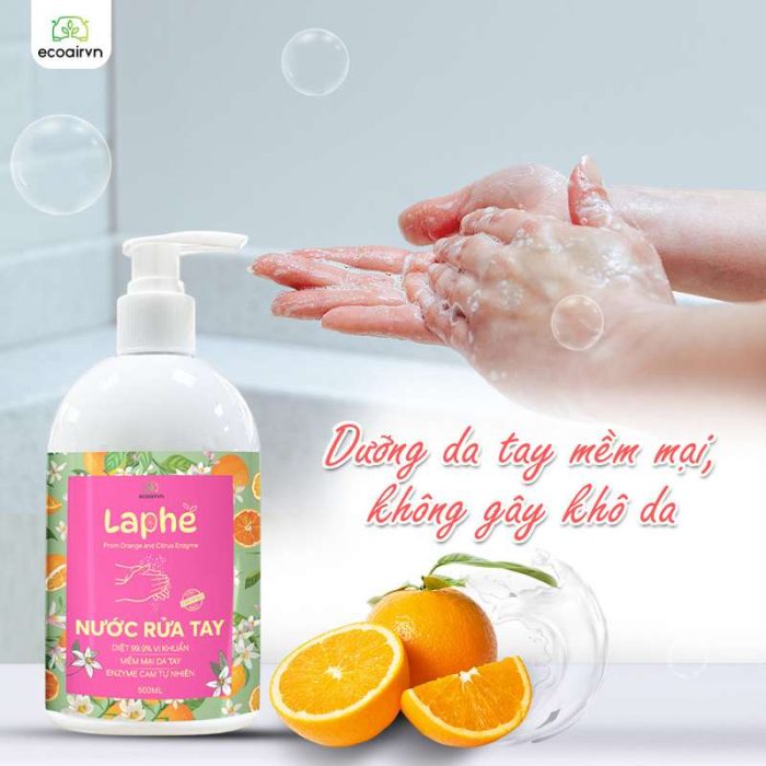 Nước rửa tay thiên nhiên Enzyme cam Laphe - Ecoair Việt Nam