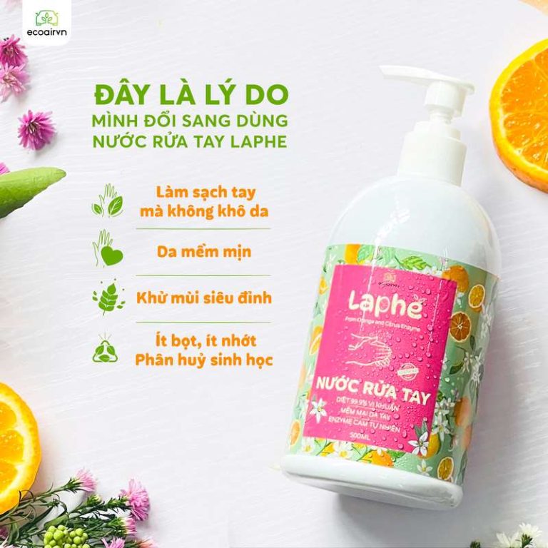 Nước rửa tay sinh học từ enzyme cam tự nhiên - Ecoair Việt Nam